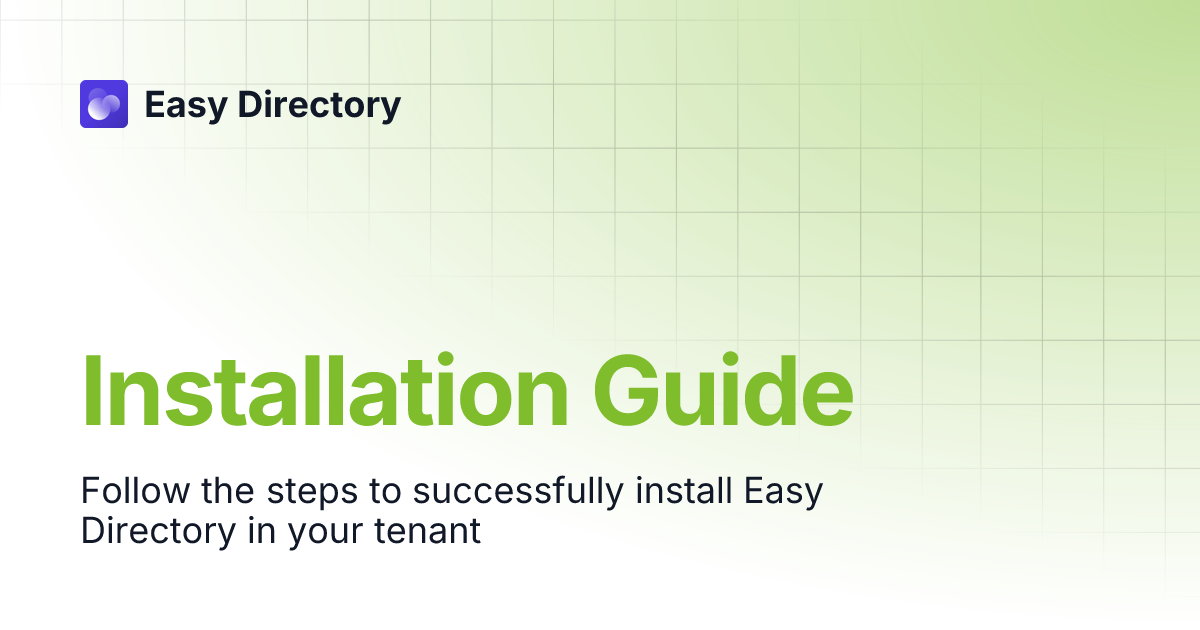 Installation Guide | Easy Directory