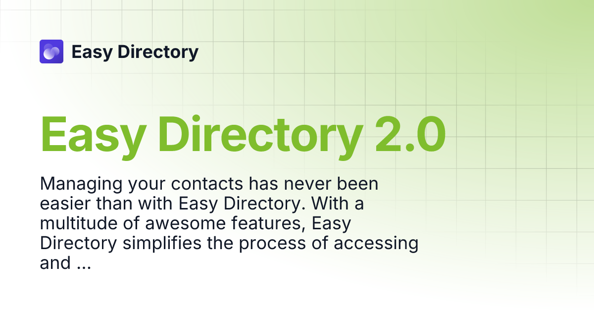 Easy Directory 2.0 | Easy Directory
